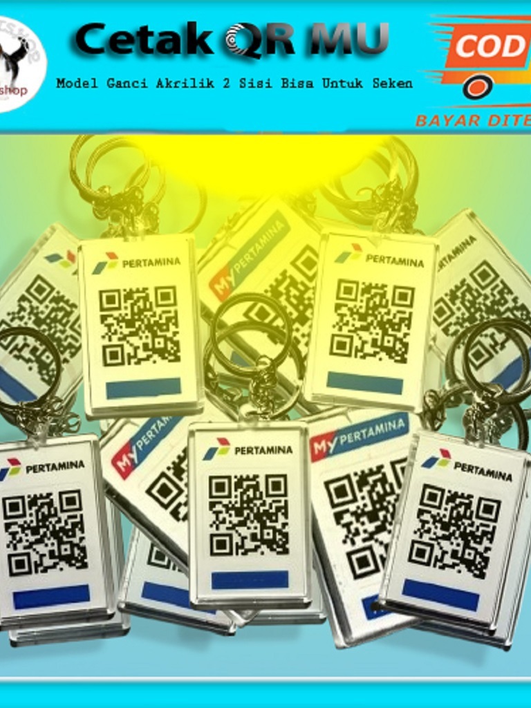 Jual Yulipetshop Kantong QR MY Pertamina Cetak My pertamina Bentuk Ganci sehari jadi Cetak ...