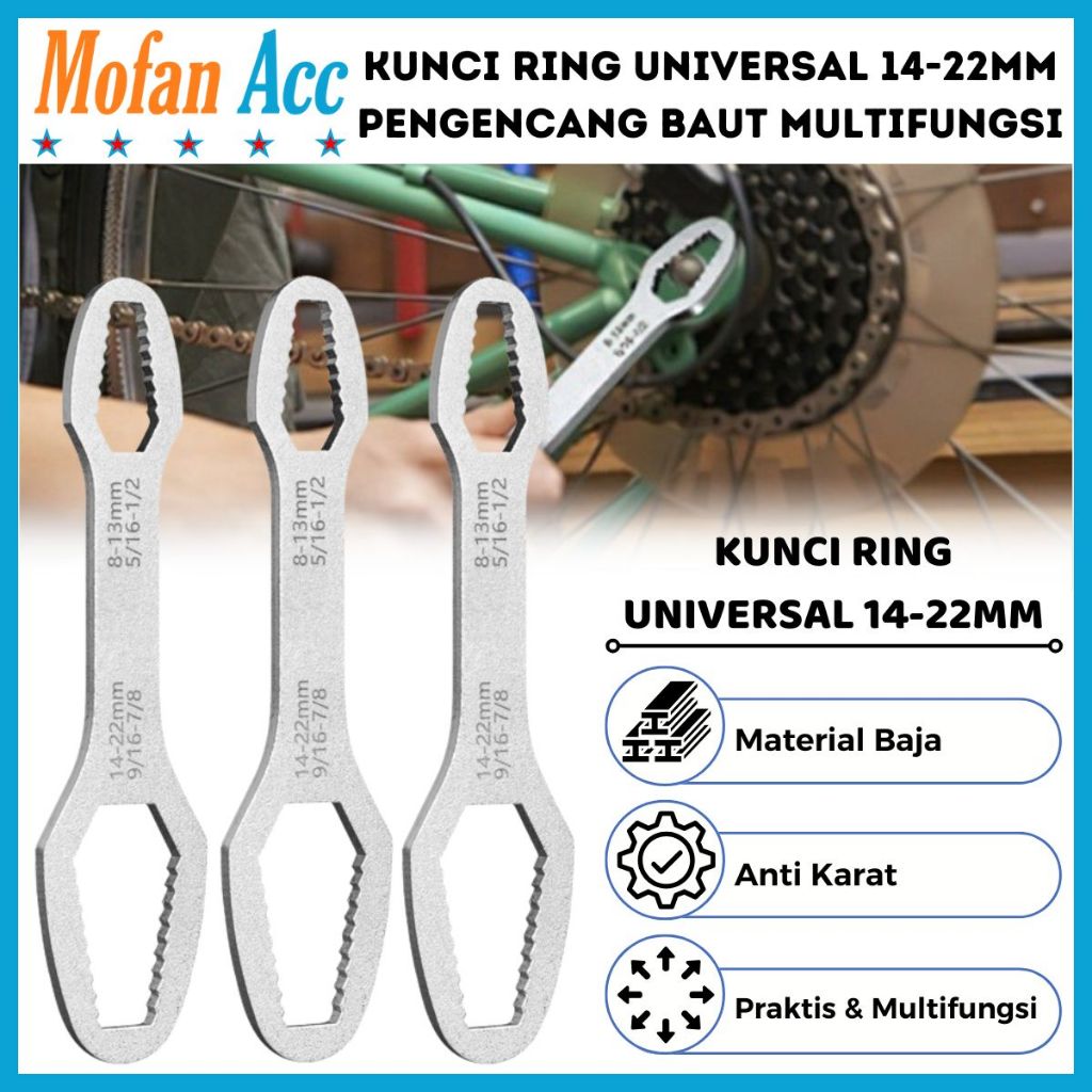 Jual Kunci Ring Pas Universal 14mm-22mm/Double Head Wrench Adjustable ...