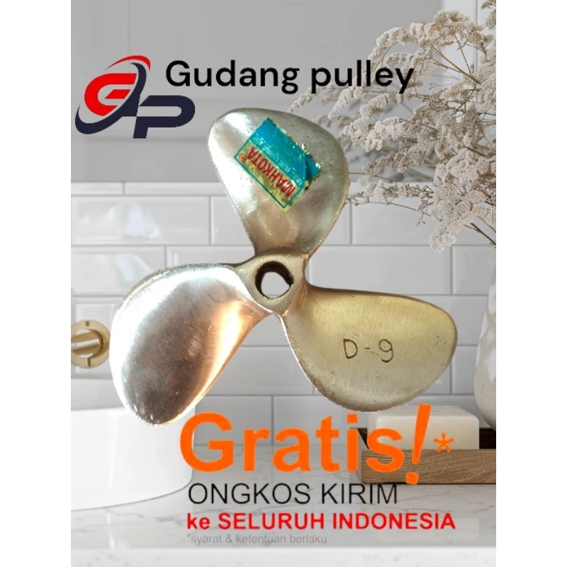 Jual besi kuningan asli>>> kipas perahu baling perahu no 9 D-9 as 19mm ...
