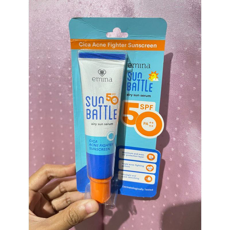 Jual Emina Sun Battle Spf 50 Pa++++ Cica Acne Fighter Sunscreen ...
