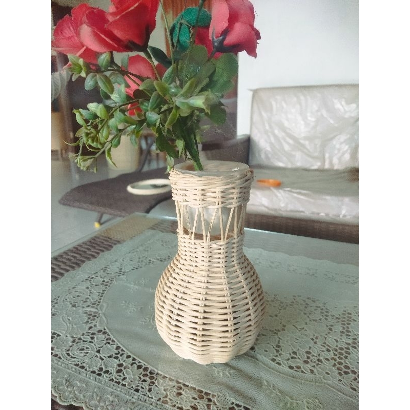 Jual vas bunga rotan pot model botol | Shopee Indonesia
