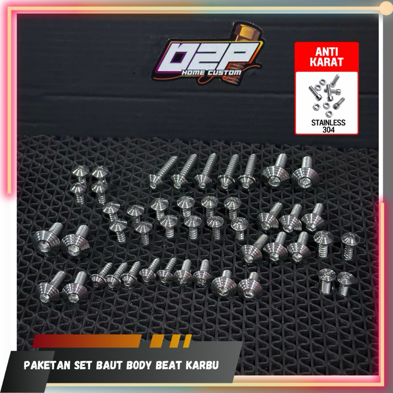 Jual baut body beat karbu paketan fullset L stainless model titanium ...