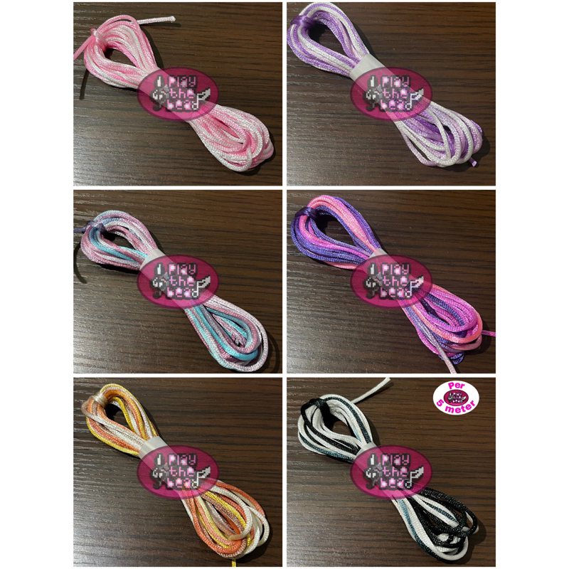 Jual Tali Satin Warna Pelangi Per 5 meter, Neon Rainbow Cord | Shopee ...