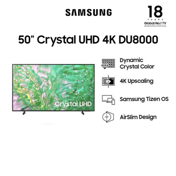 Jual LED TV Samsung UA 50DU8000 / UA50DU8000 Crystal UHD 4K Smart TV 50 inch | Shopee Indonesia