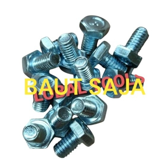 Jual Baut Galvanis M6x10 Baut 10 BMP M6 X 10 Hexagonal Bolt 4.6 Baut Saja | Shopee Indonesia