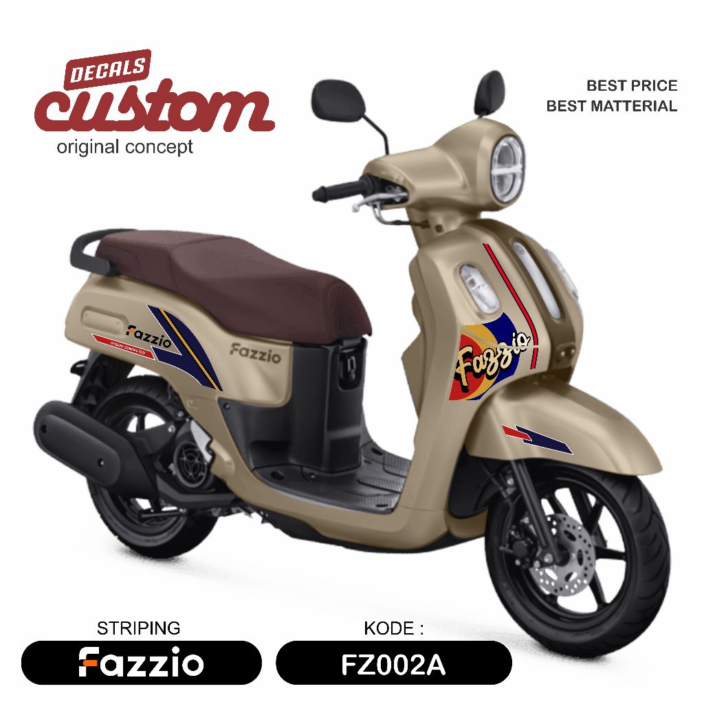 Jual stiker motor yamaha fazzio striping yamaha fazio hybrit decal ...