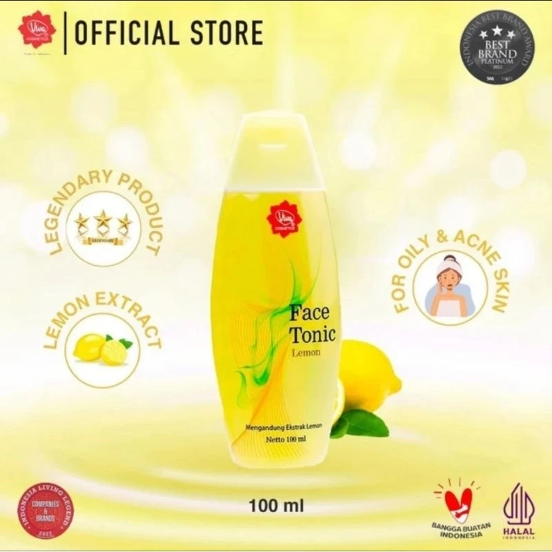 Jual VIVA FACE TONIC LEMON 100ML | Shopee Indonesia