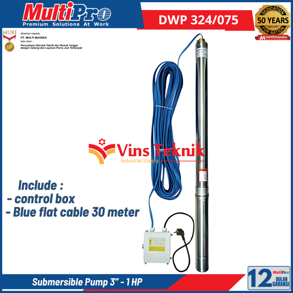 Jual Pompa Air Pompa Satelit Submersible Pump 3" 1HP MULTIPRO DWP 324/ ...