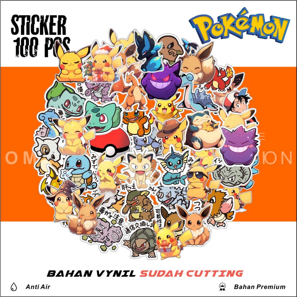Jual Stiker Aesthetic Pack Kartun Pokemon Pikachu Vinyl untuk Sticker ...