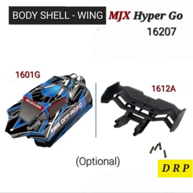 Jual DRP Body Shell Tail Wing MJX Hyper Go 16207 Original Part | Shopee ...