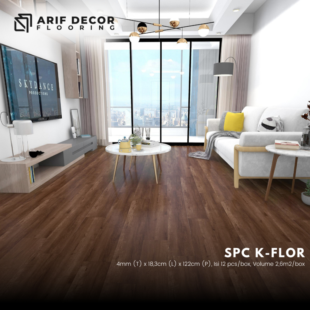 Jual SPC K-FLOR KFLOR K-FLOOR Tebal 4mm Lantai Rumah Motif Kayu / Wood ...