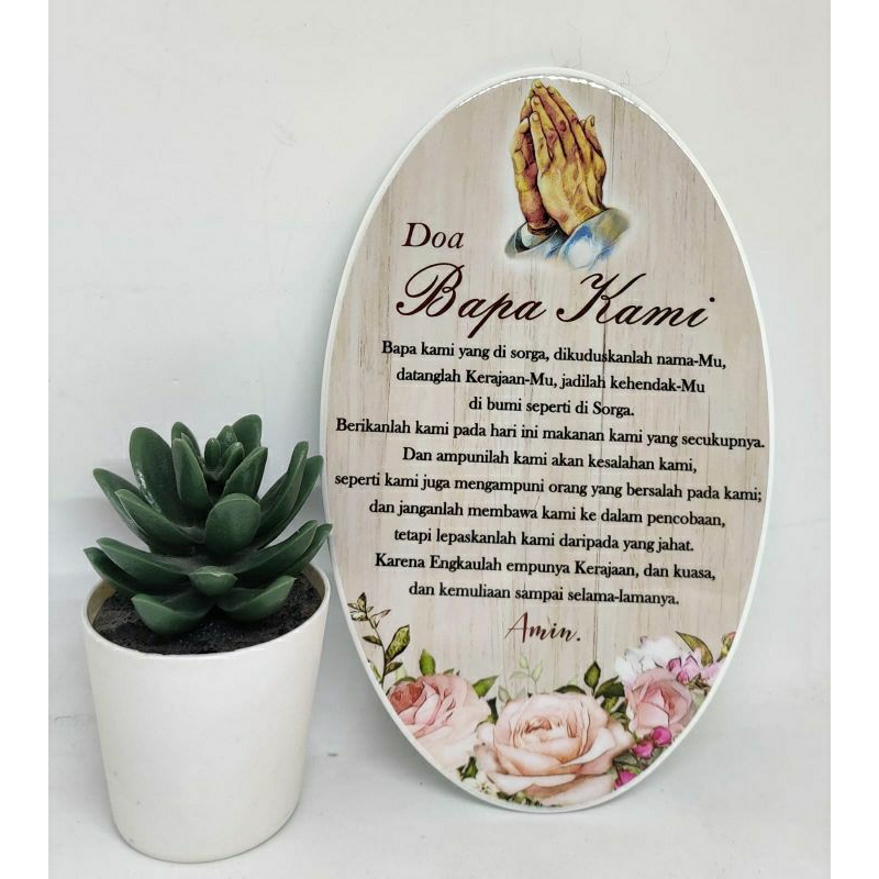 Jual pajangan kayu rohani doa Bapa kami | Shopee Indonesia