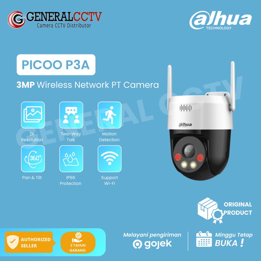 Jual DAHUA DH-P3AE-PV Picoo Series 3MP Wireless Network PT Camera | Shopee Indonesia