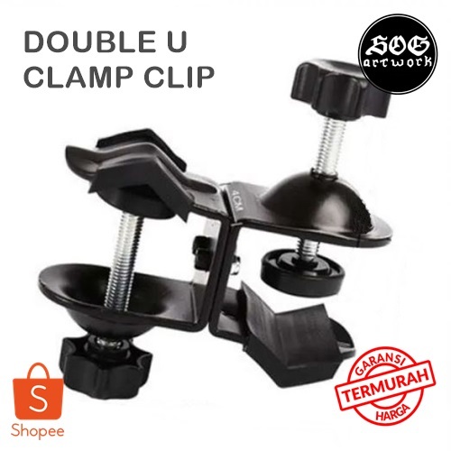 Jual Heavy Duty Metal Dual Double U Clip Clamp for Photo Studio Boom ...