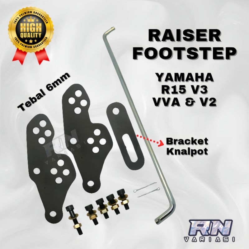 Jual RAISER FOOTSTEP YAMAHA R15 V3 VVA & V2 | BRACKET PENINGGI FOOTSTEP ...