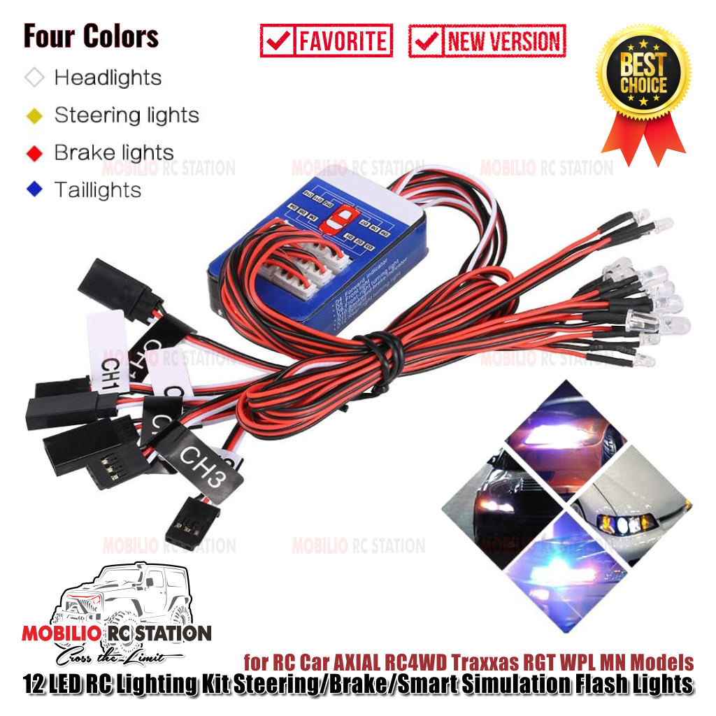 Jual 12 LED RC Lighting Kit Simulation Flash Lights for RC Cars AXIAL ...