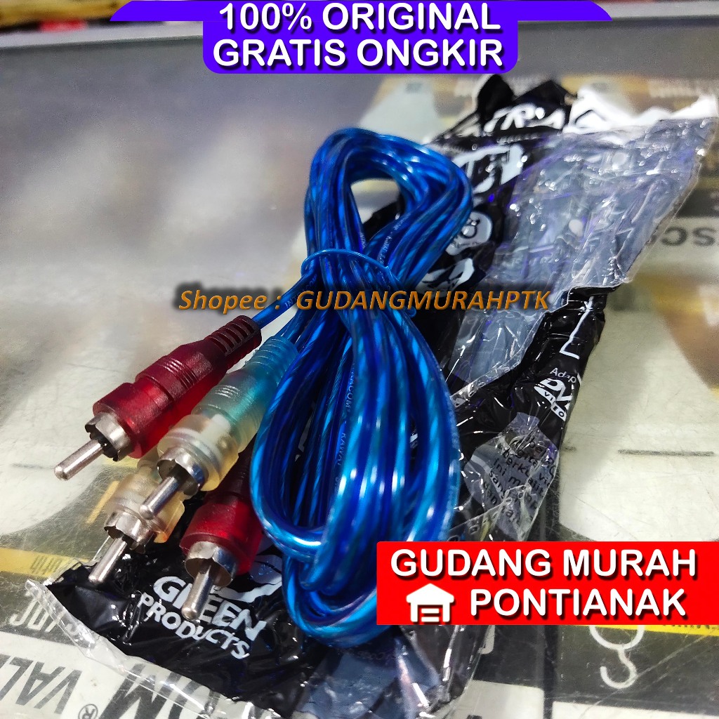 Jual Kabel Audio RCA 2 Pin 2in2 2,5 METER 2 jalur Left right Untuk DVD ...