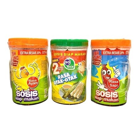 Jual Sosis So Nice Siap Makan 24 pcs x 21gr Rasa Ayam Rasa Sapi Rasa ...