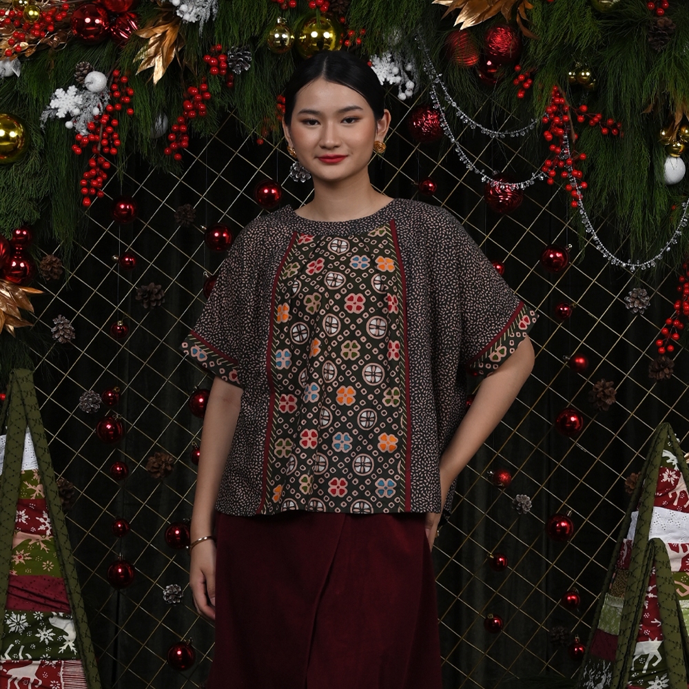 Jual NONA RARA - Roka Wonogiren T3494, Baju kerja blouse batik wanita ...