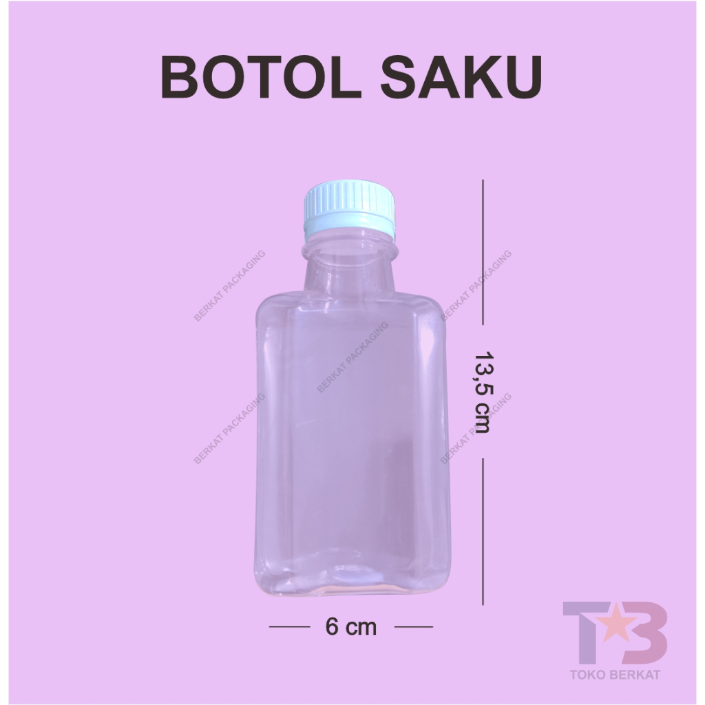 Jual Botol Saku 200ml + Tutup / Botol Mini Square / Botol Kopi Juice ...