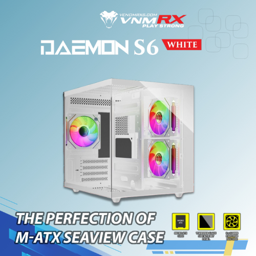 Jual Venom RX Daemon S6 Casing M-ATX Seaview White Gaming Case | Shopee ...