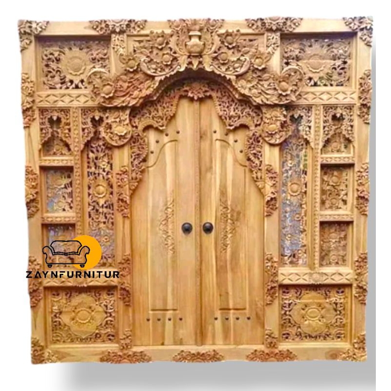 Jual Pintu Gebyok Ukir Motif Bali 2/2,5/3 Meter Kayu Jati Jepara ...