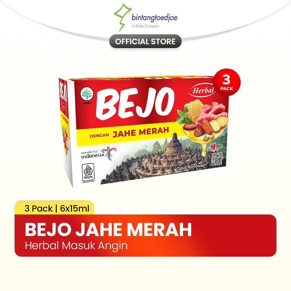 Jual Bejo Jahe Merah Sachet 3 Pack (18 Sachet) | Shopee Indonesia