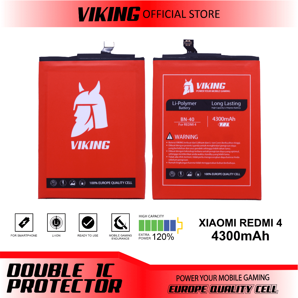 Jual VIKING Baterai Xiaomi Redmi 4 Pro - 4 Prime BN40 Double Power ...