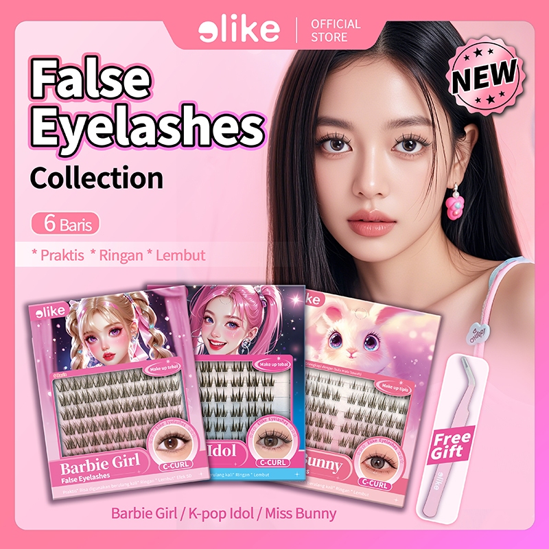 Jual [Free Pinset]Elike Bulu Mata Palsu 6 baris colletion Individual Lashes Segmentasi | Eyelash ...