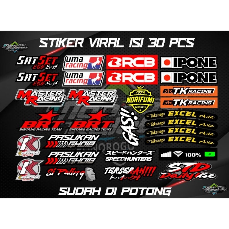 Jual Stiker Pack Motor, Stiker Racing, Stiker Motor, Sticker Random ...