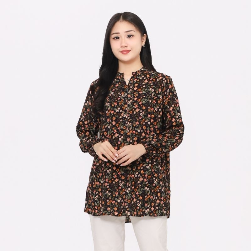 Jual Blouse Katun Rayon Blus Motif Bunga-bunga Kembang Baju JUMBO ...