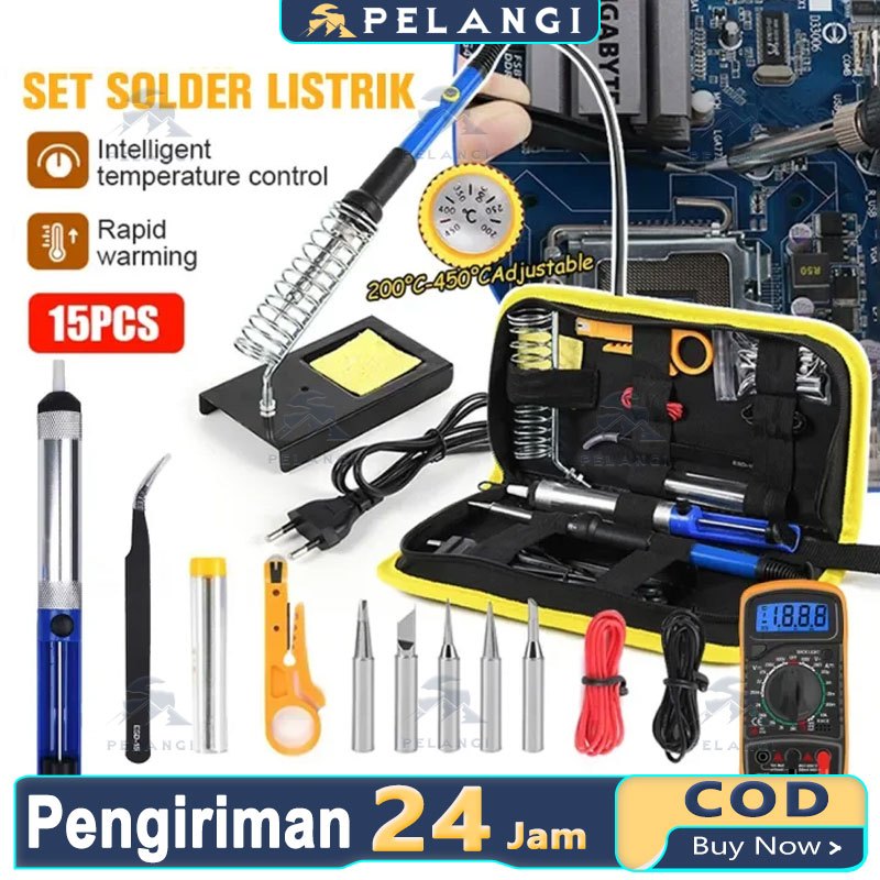 Jual PAKET SOLDER LENGKAP 60 WATT DAN AKSESSORIS CEPAT PANAS SUHU BISA DIATUR Solder Listrik 1 ...