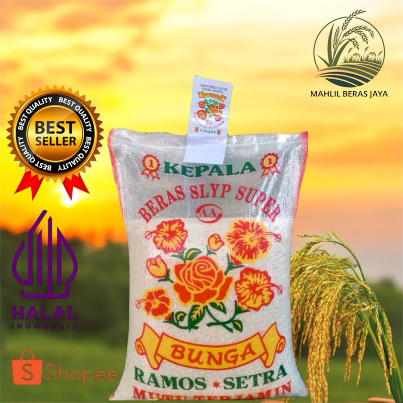 Jual (kargo)BERAS CAP BUNGA KEMBANG pulen sedang 5kg 10kg 15kg 20kg ...