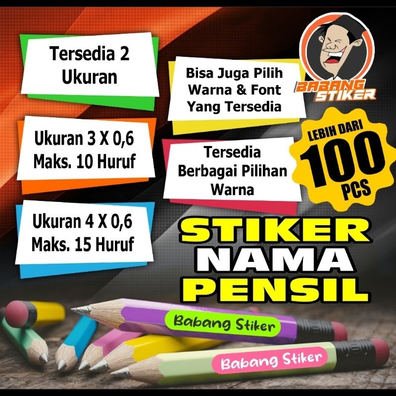 Jual stiker nama pensel, pen dan alat kecil lainnya | Shopee Indonesia