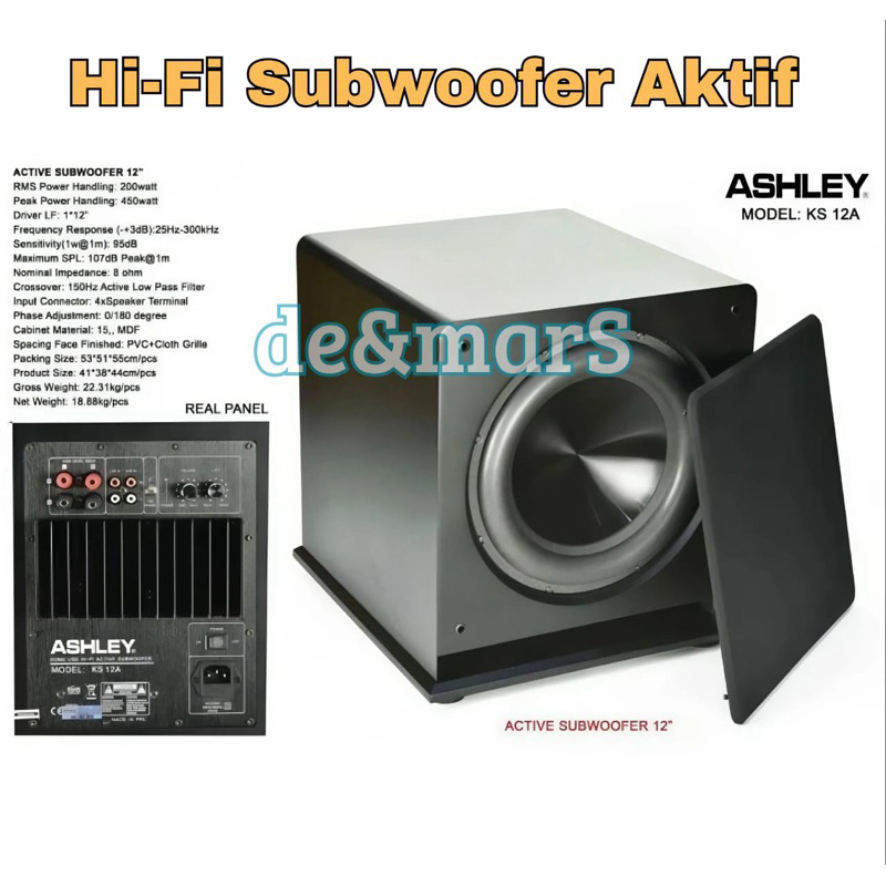 Jual Hi Fi Subwoofer Aktif Ashley KS12A 12 inch | Shopee Indonesia