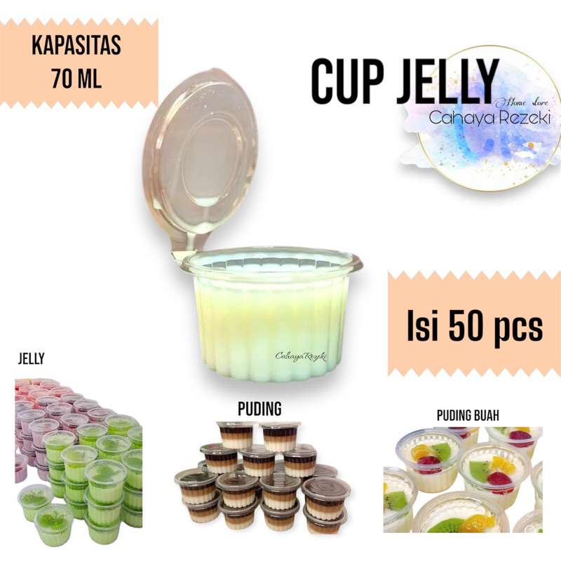 Jual [ 50 pcs ] CUP Mika JELLY KAPASITAS 70 ml Tutup Sambung | Cup ...