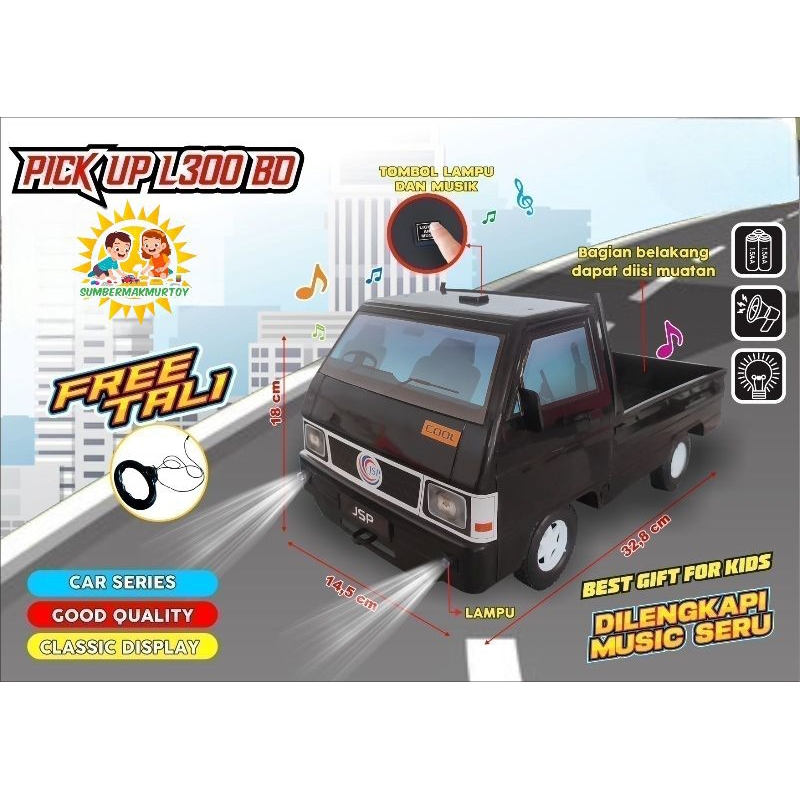 Jual Mainan Anak Mobil Pick Up L300 MUSIK DAN LAMPU,miniatur mobil ...