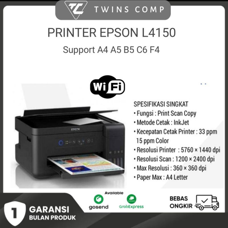 Jual Printer Epson L4150 (PRINT SCAN COPY) SUPPORT WIFI | Shopee Indonesia