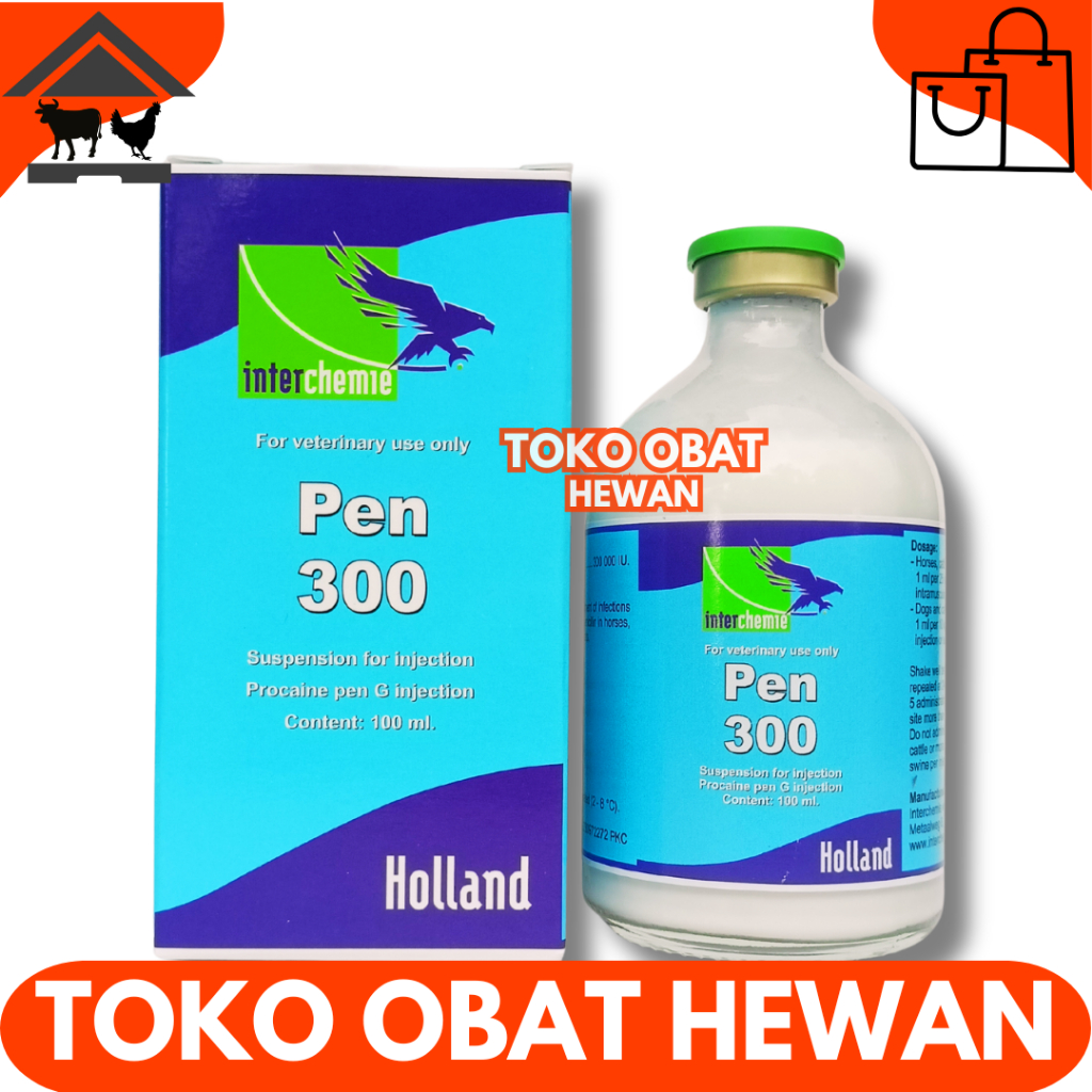 Jual PEN 300 ISI 100ML - Obat Infeksi Hewan Sapi Kambing Domba Kuda ...