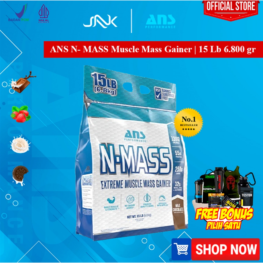 Jual ANS Performance N Mass nmass 15 lbs 6,8 kg Weight Gainer - nambah ...