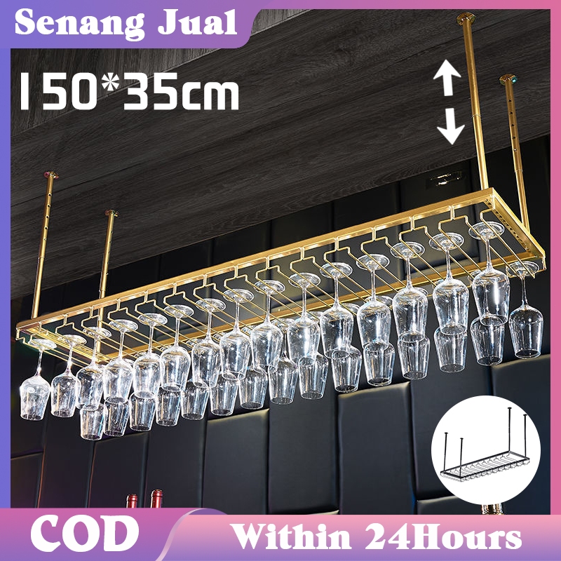 Jual 150*35CM Rak Gantung Gelas Rak Gelas Wine/Rak Anggur Tidak Ada Cangkir Yang | Shopee Indonesia