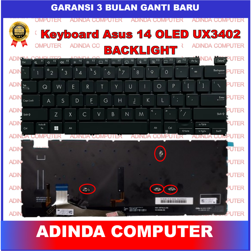 Jual Keyboard Asus Zenbook 14 OLED UX3402 UX3402za Small Enter ...