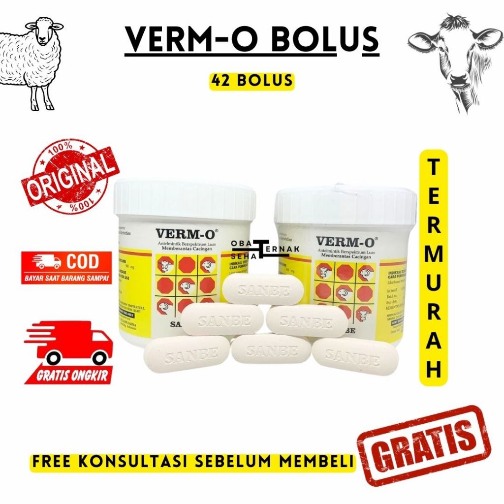 Jual VERM O 42 BOLUS - Obat Cacing Sapi Kerbau Kuda Spektrum Luas ...