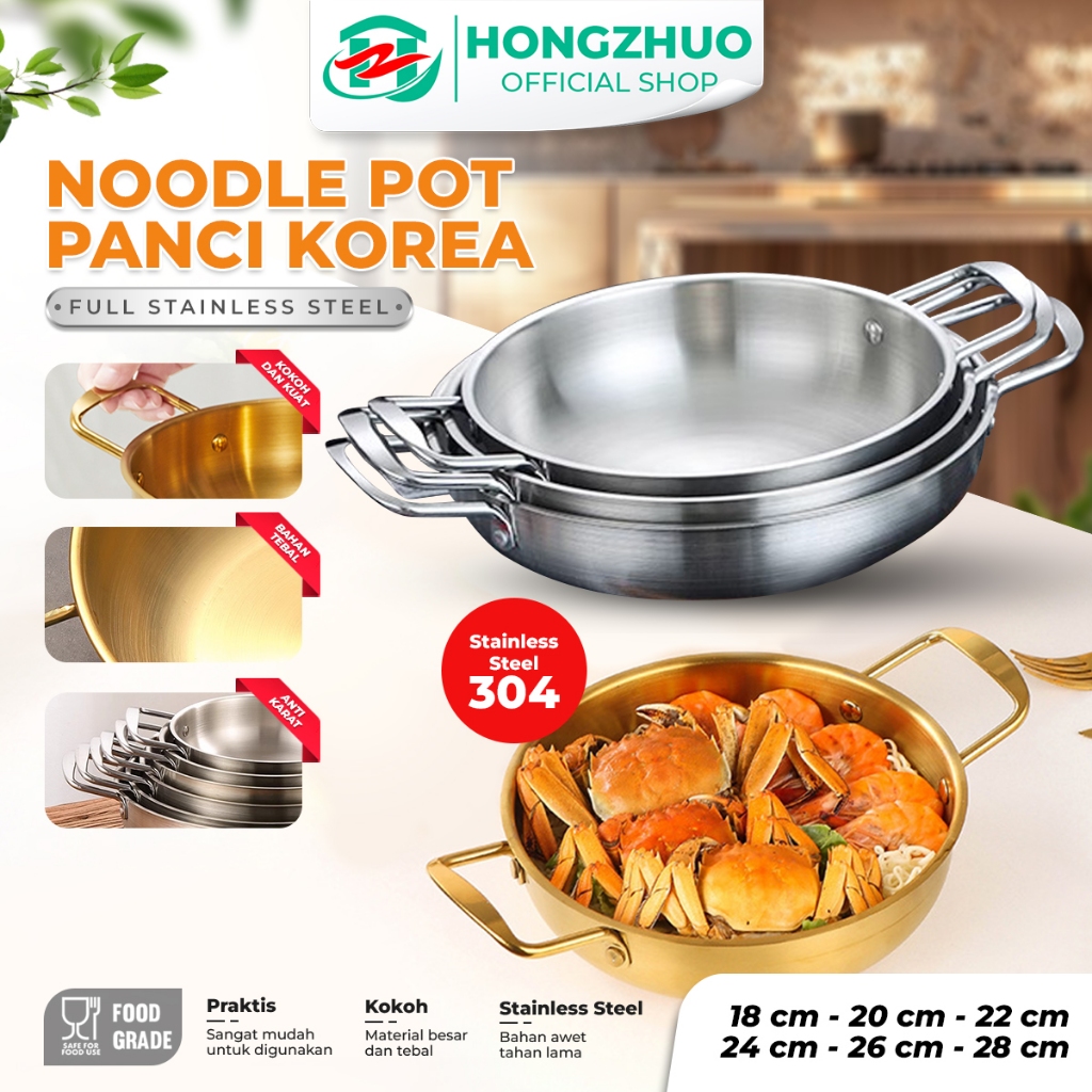 Jual Hongzhuo Panci Ramen Ramyun Korea Premium Gold Noodle Soup Pot ...