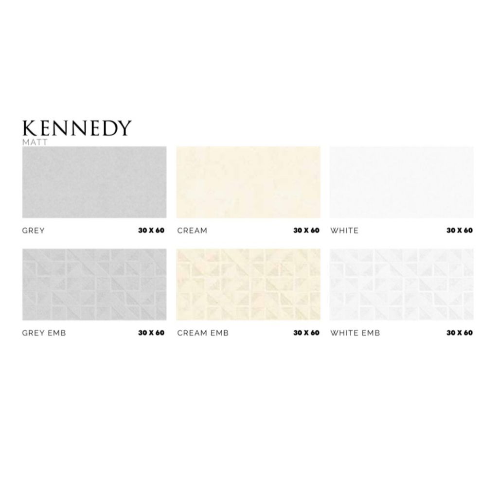 Jual PLATINUM CERAMICS WALL TILE KENNEDY MATT GREY, CREAM, WHITE, GREY ...