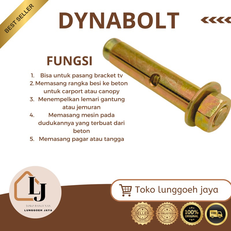 Jual Dynabolt | beton | Dynabolt M8 x 65 | Dynabolt M10 x 50 | Dynabolt ...