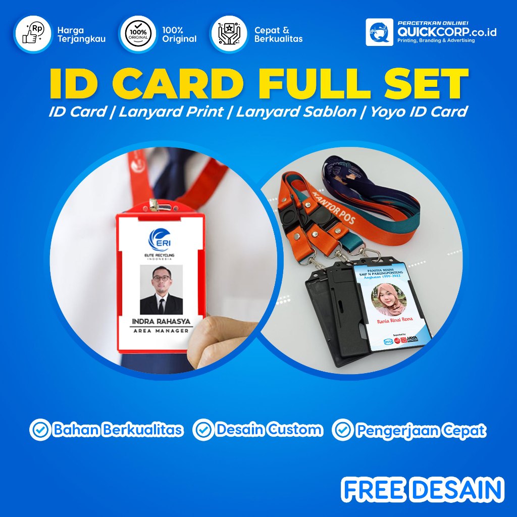 Jual ID Card Set Lengkap (LANYARD, FRAME, DAN ID CARD) - ID Card Full ...