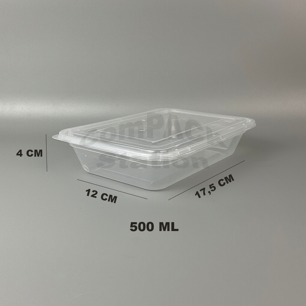 Jual GABY Thinwall Persegi Panjang Bening 500ml isi 25 pcs | Shopee Indonesia