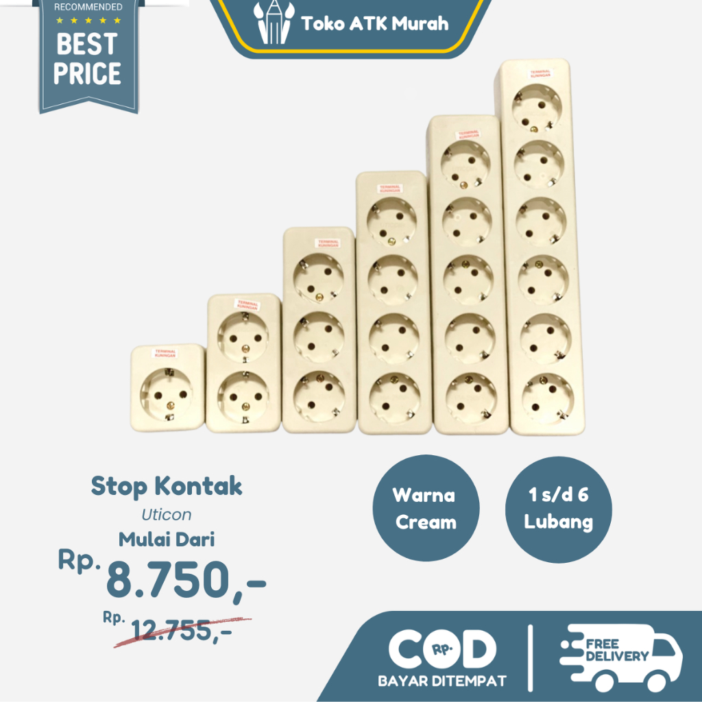 Jual UTICON Stop Kontak 1 Lubang / 2 Lubang / 3 Lubang / 4 Lubang / 5 Lubang / 6 Lubang | Shopee ...