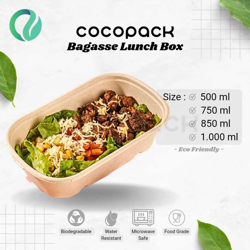 Jual Bagasse Oval 500ml Natural Brown Tutup Pulp 10 PCS | Shopee Indonesia